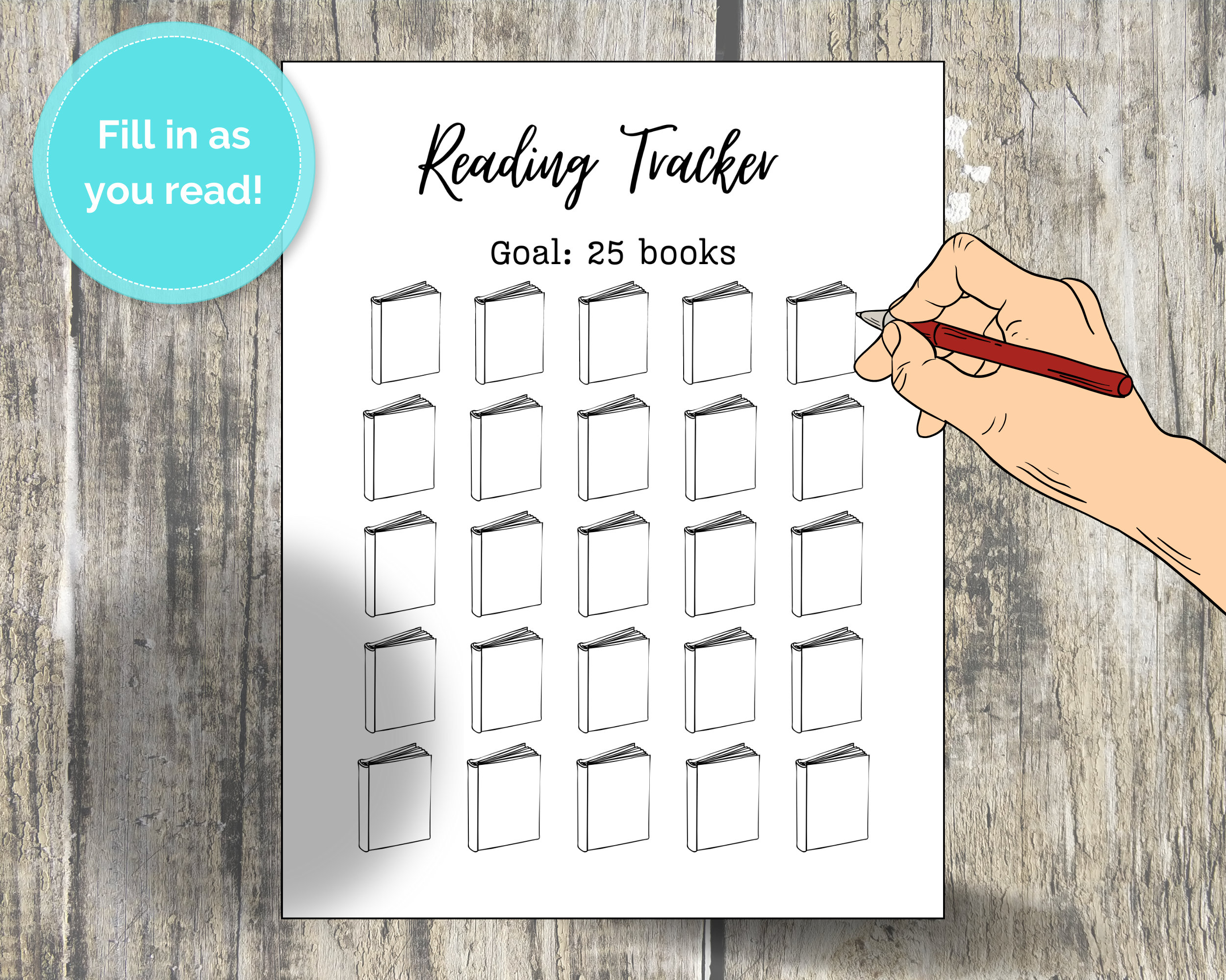 Book Reading Tracker Printable, Goal Tracker (digital Download) - Etsy