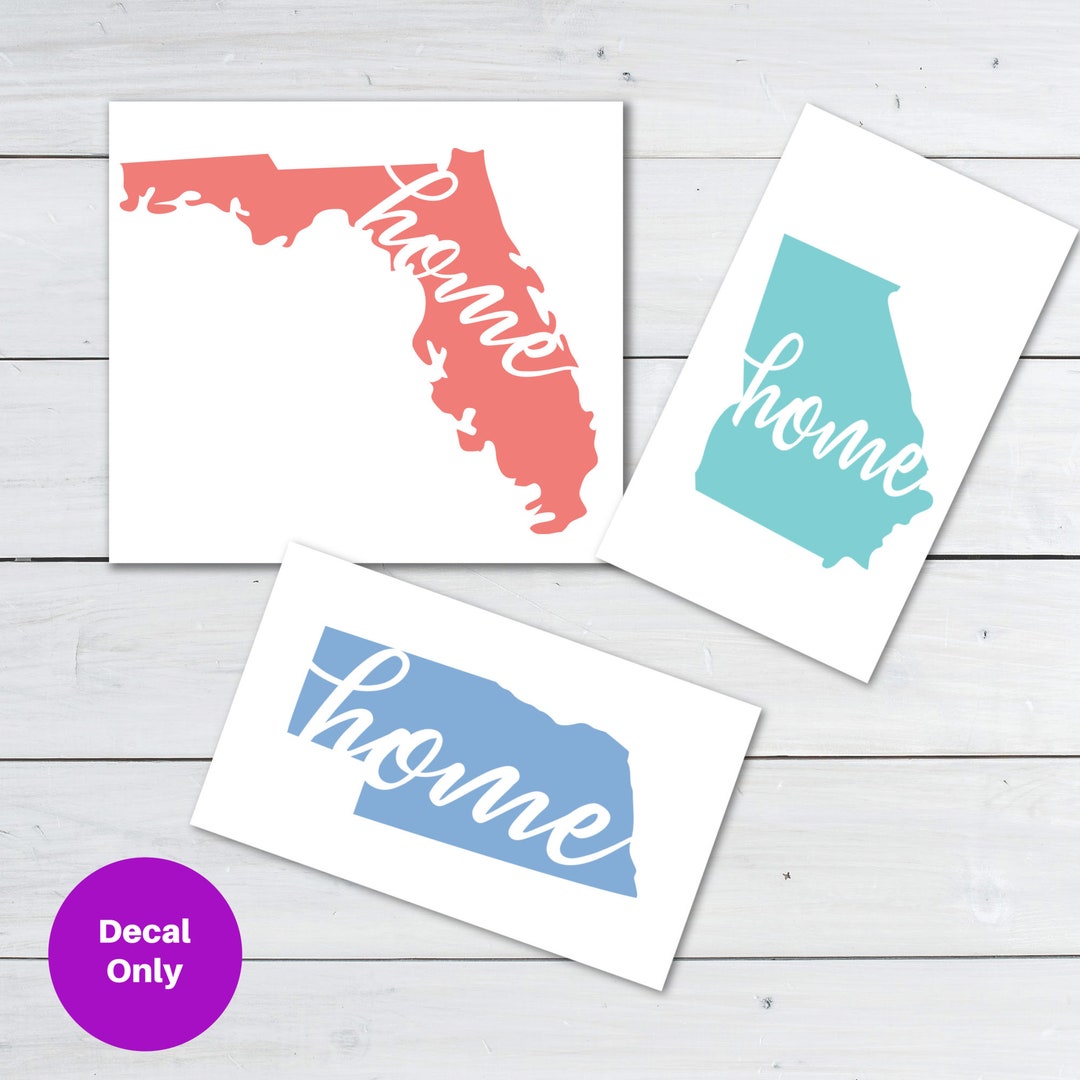 Home state decal, State vinyl decal, Home state car decal, State decal ...