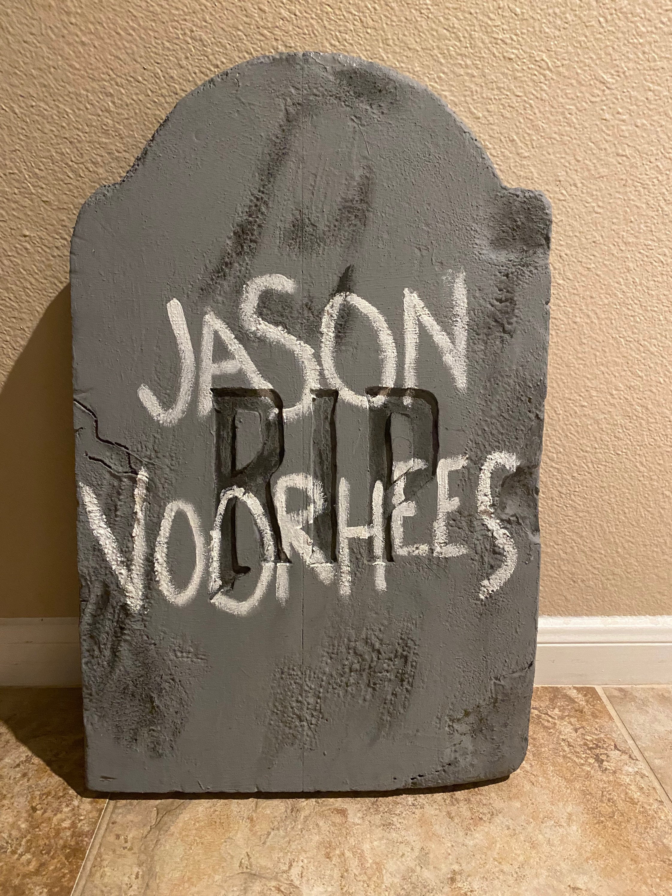 Jason Voorhees Friday the 13th Foam Stone Texture Halloween Tombstone ...