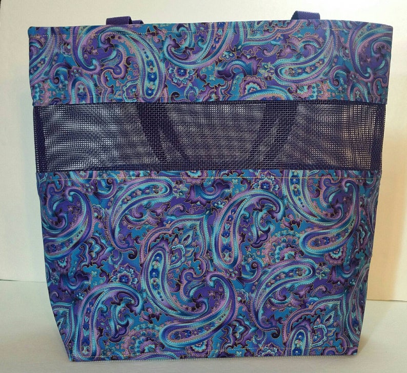 Handmade Tote Bag Geometric Damask Paisley Glitter Red Pink Purple Blue ...