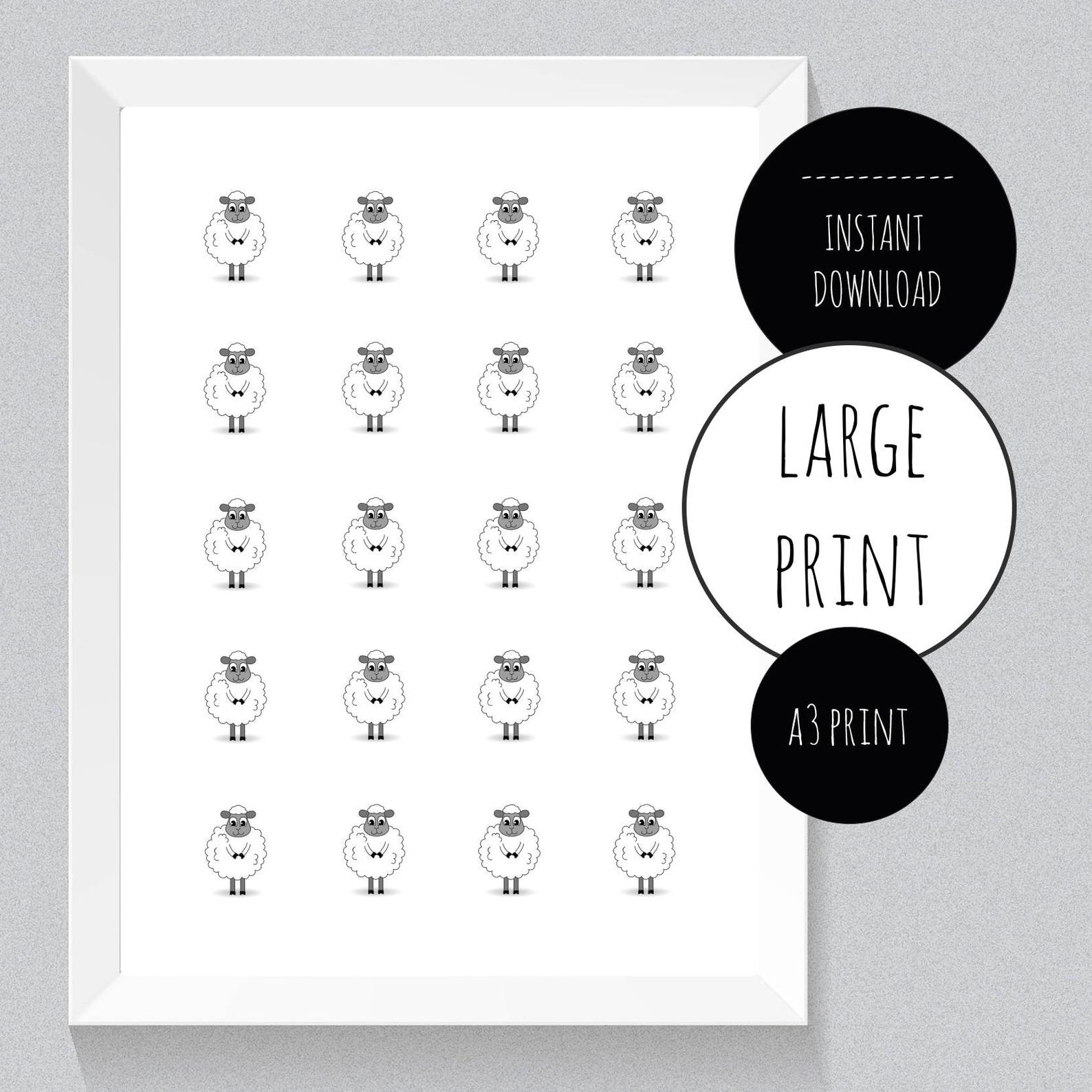 Large Counting Sheep Print A3 Digital / Printable - Etsy Australia