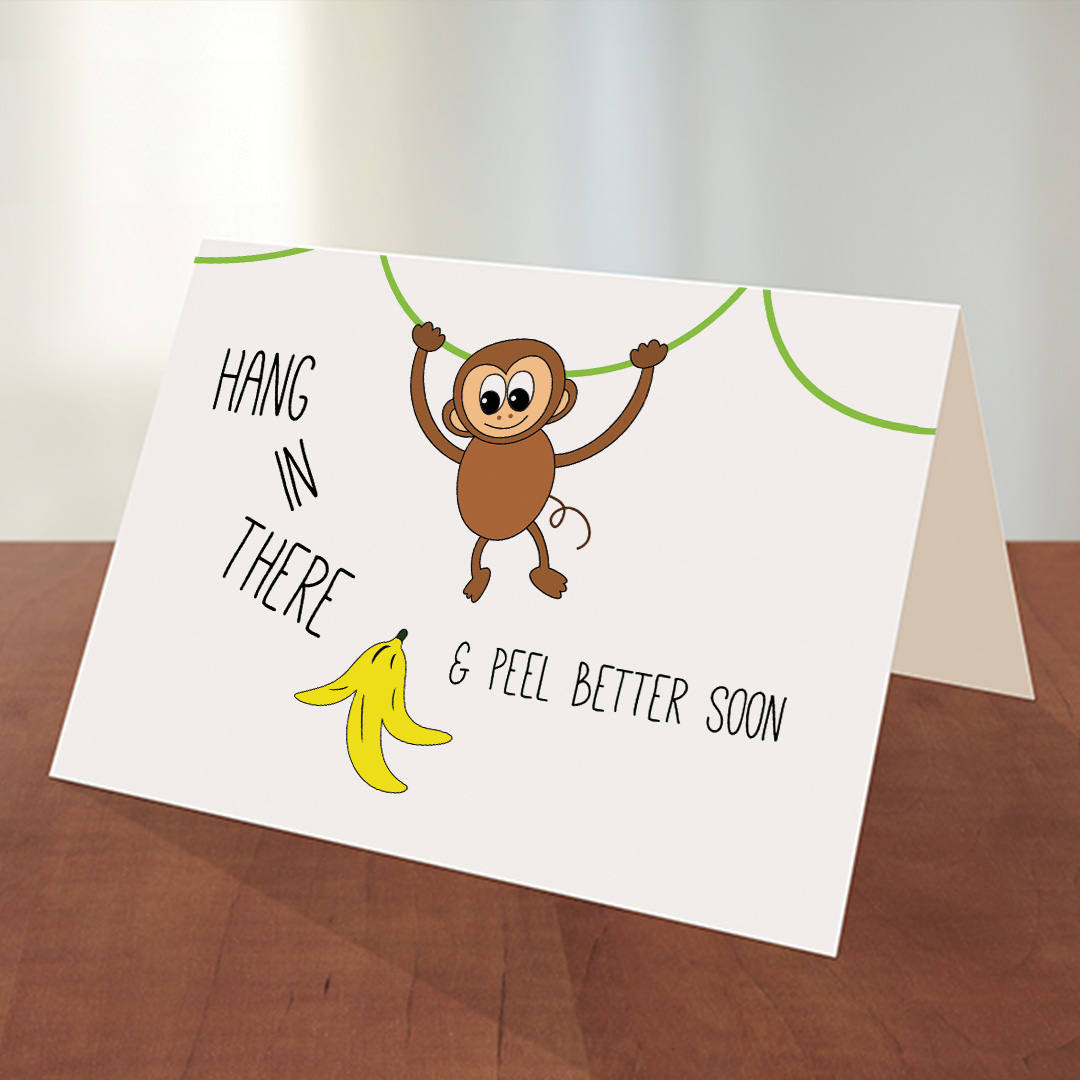 Get Well Soon Monkey DIGITAL / PRINTABLE Card - Etsy