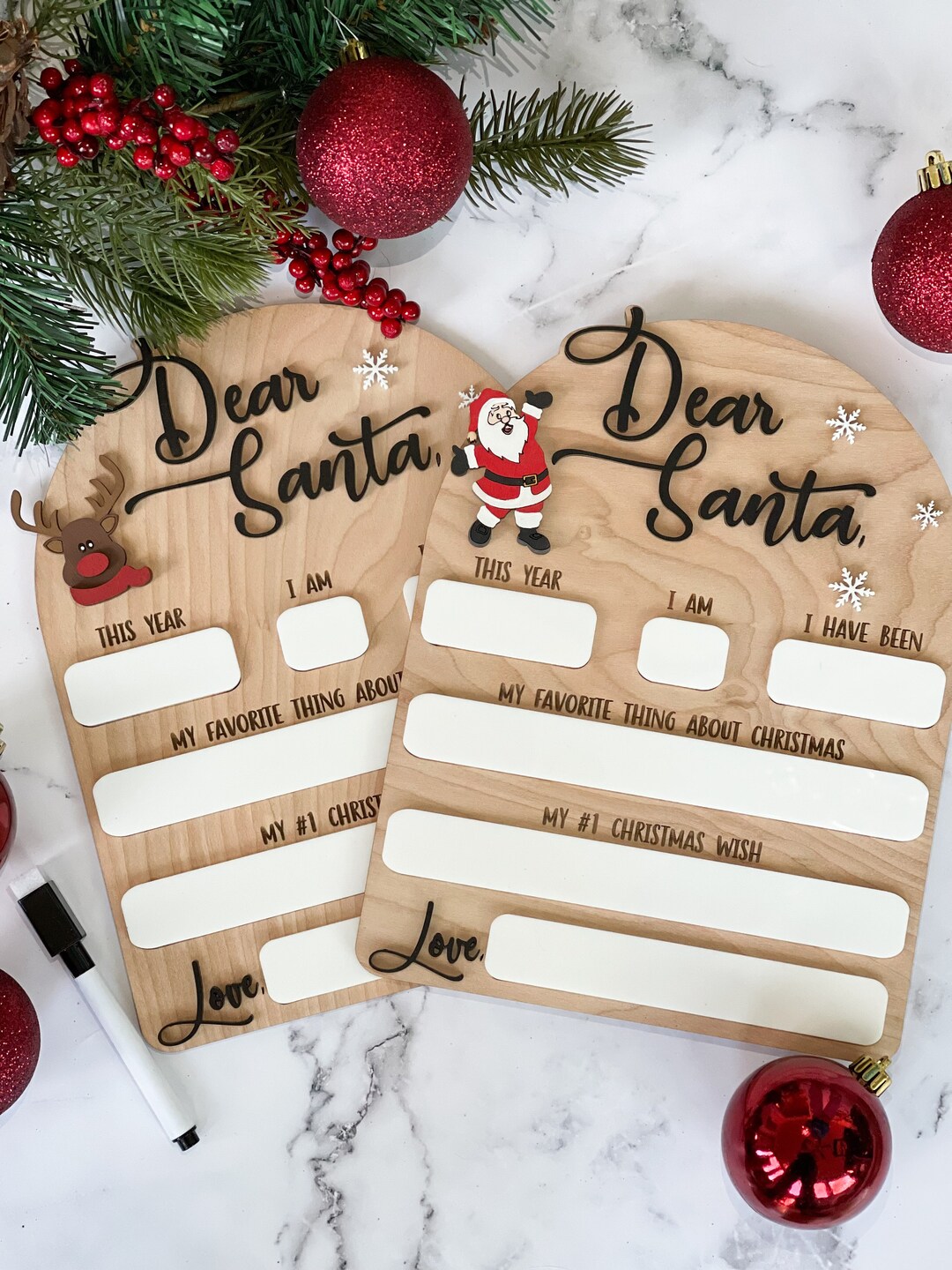 Dear Santa Dry Erase Boards | Christmas Sign | Santa Letter | Kids Sign ...