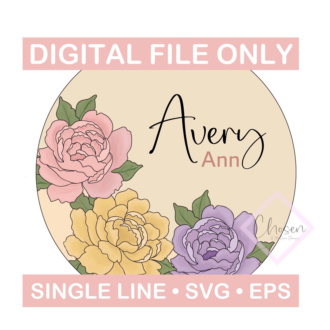 3 Flower Round Avery Template SVG EPS File Laser Ready - Etsy
