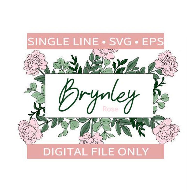 Family Eucalyptus Peony Template, SVG, EPS, JPEG, File, Nursery Laser ...