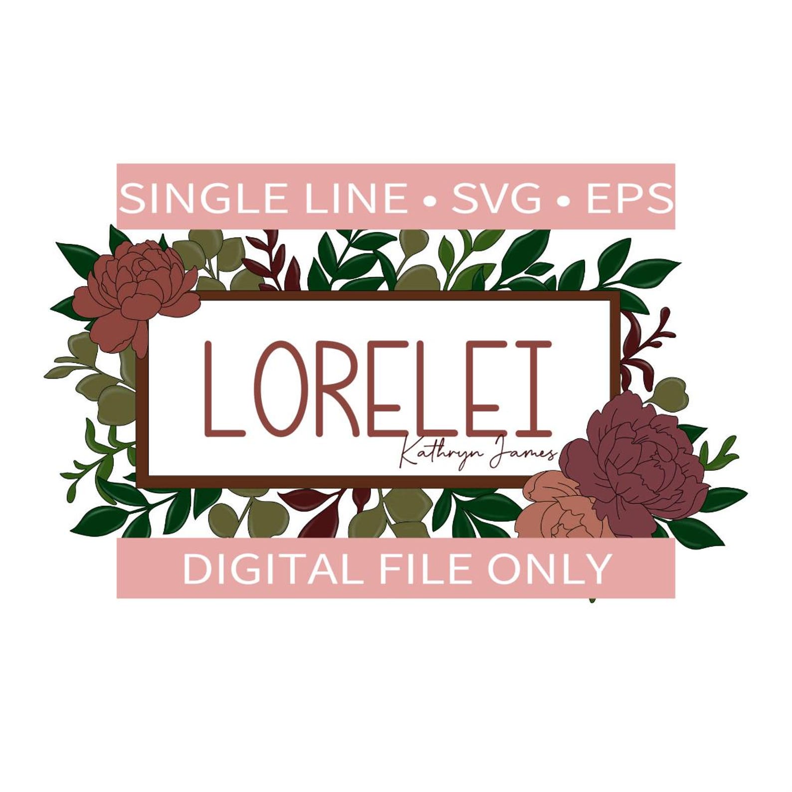 Lorelei Fall Family, Eucalyptus Template, SVG, EPS, JPEG, File, Laser ...