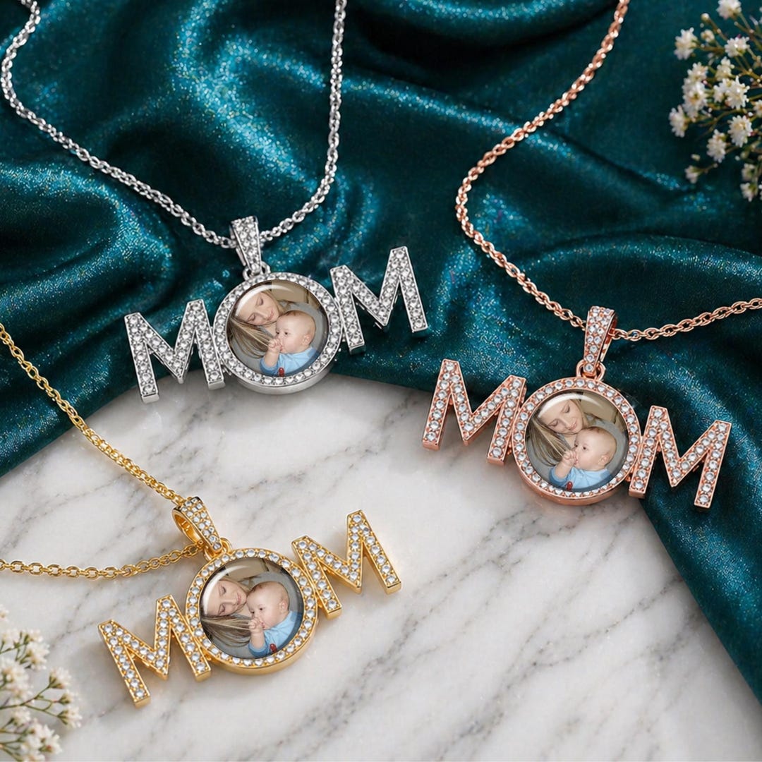 MOM Custom Photo Charm Pendant With Your Favorite Picture,large Photo ...