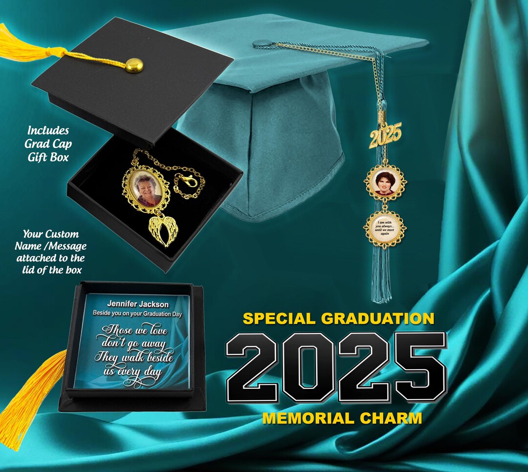 Graduation Remembrance Photo Charm for Tassel & Includes Keepsake Grad ...