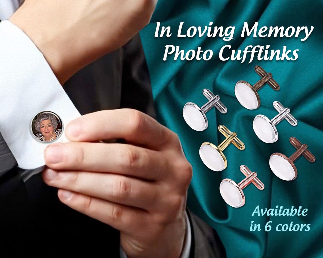 Memorial and in Loving Memory Photo Cufflinks for Funeral and Celebration of Life Services ...