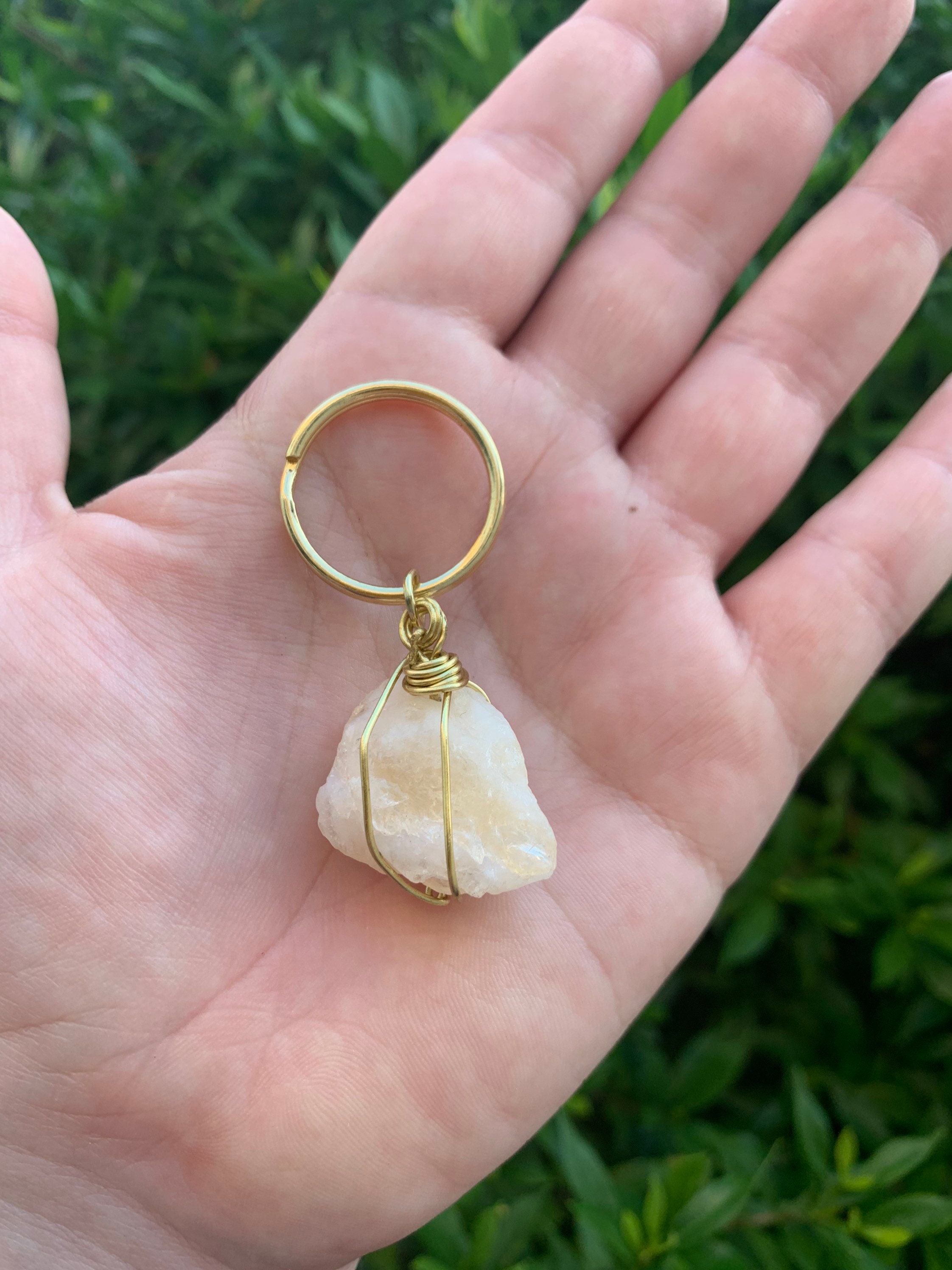 Crystal Keychain Citrine Keychain Crystal Key Ring Citrine | Etsy