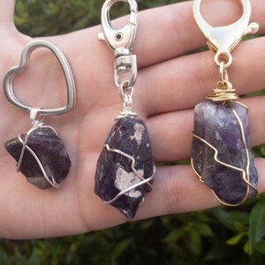 Crystal Keychain, Crystal Key Chain, Crystal Key Ring, Amethyst Key ...