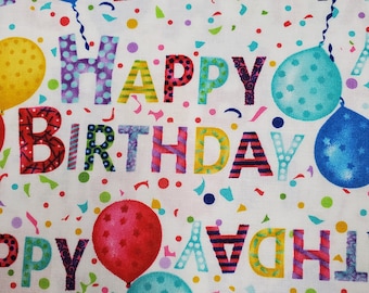 Happy Birthday Fabric | Etsy