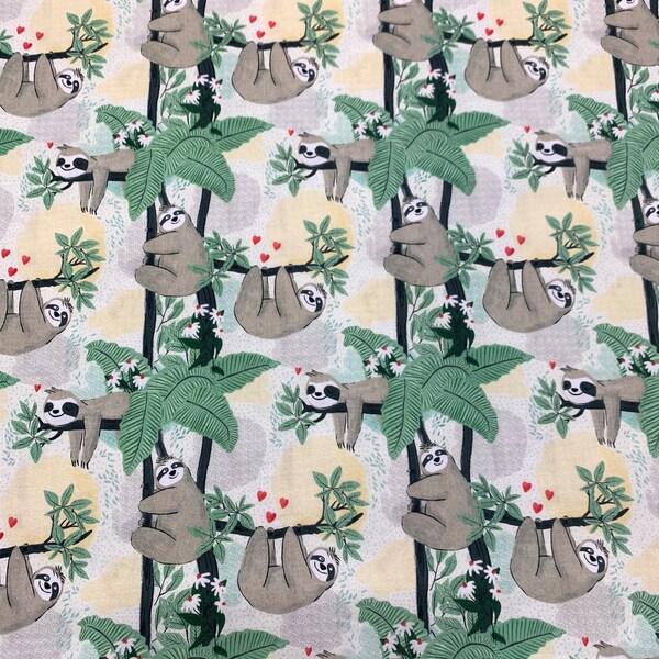 Sloth Fabric - Etsy