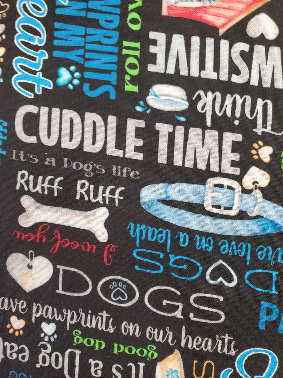 Think Pawsitive Words Fabric by Benartex - Etsy