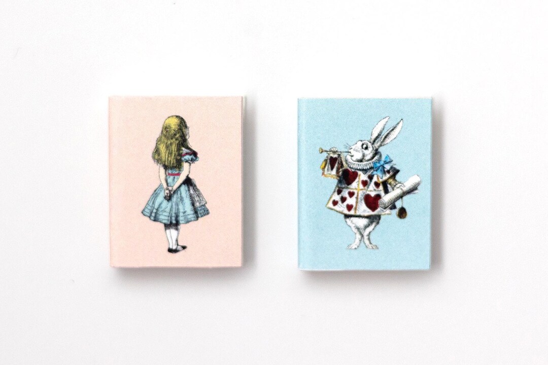 Miniature Alice in Wonderland Books, Lewis Carroll Dollhouse, Set of ...