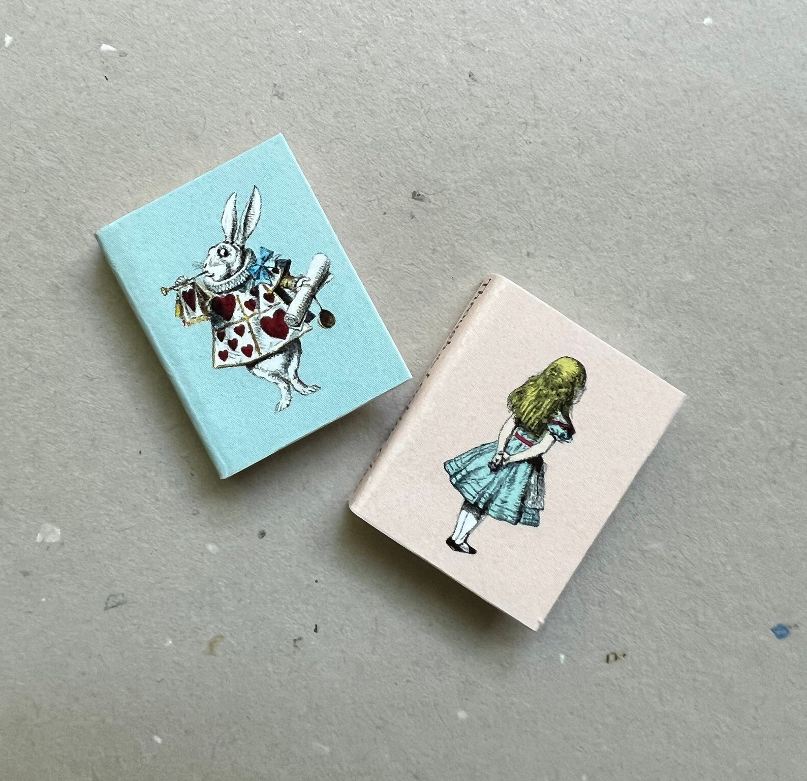 Set of Two Miniature Alice in Wonderland Books, Lewis Carroll Dollhouse ...