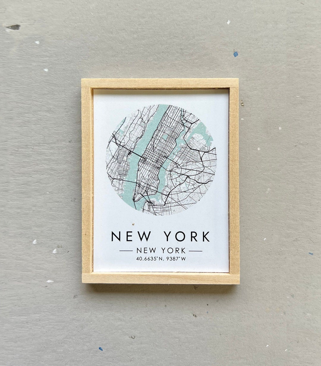 Modern Miniature, New York Map Framed Dollhouse Wallart - Etsy