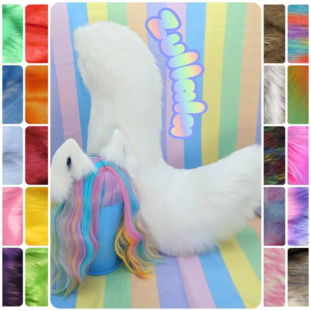 Custom Color Wolf Set Fox Ears, Fursuit Tail - Etsy