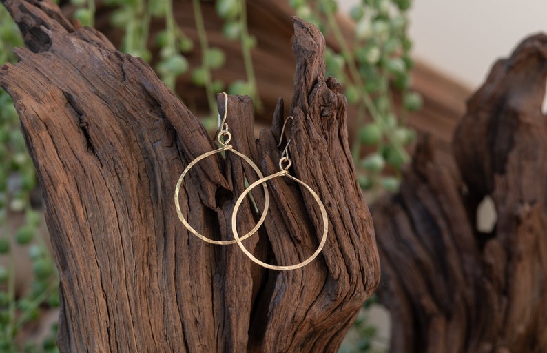 Handmade Gold-filled Hammered Loop Earrings - Medium - Etsy