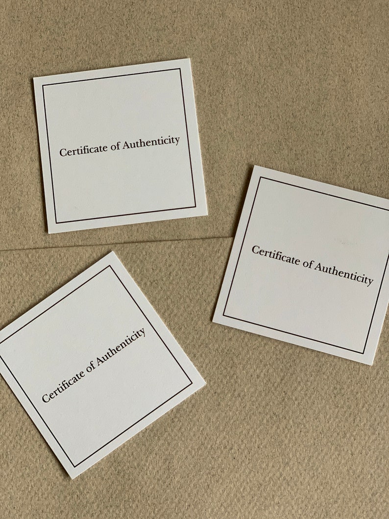 Miniature Limited Edition Print Certificate of Authenticity Cards - Etsy