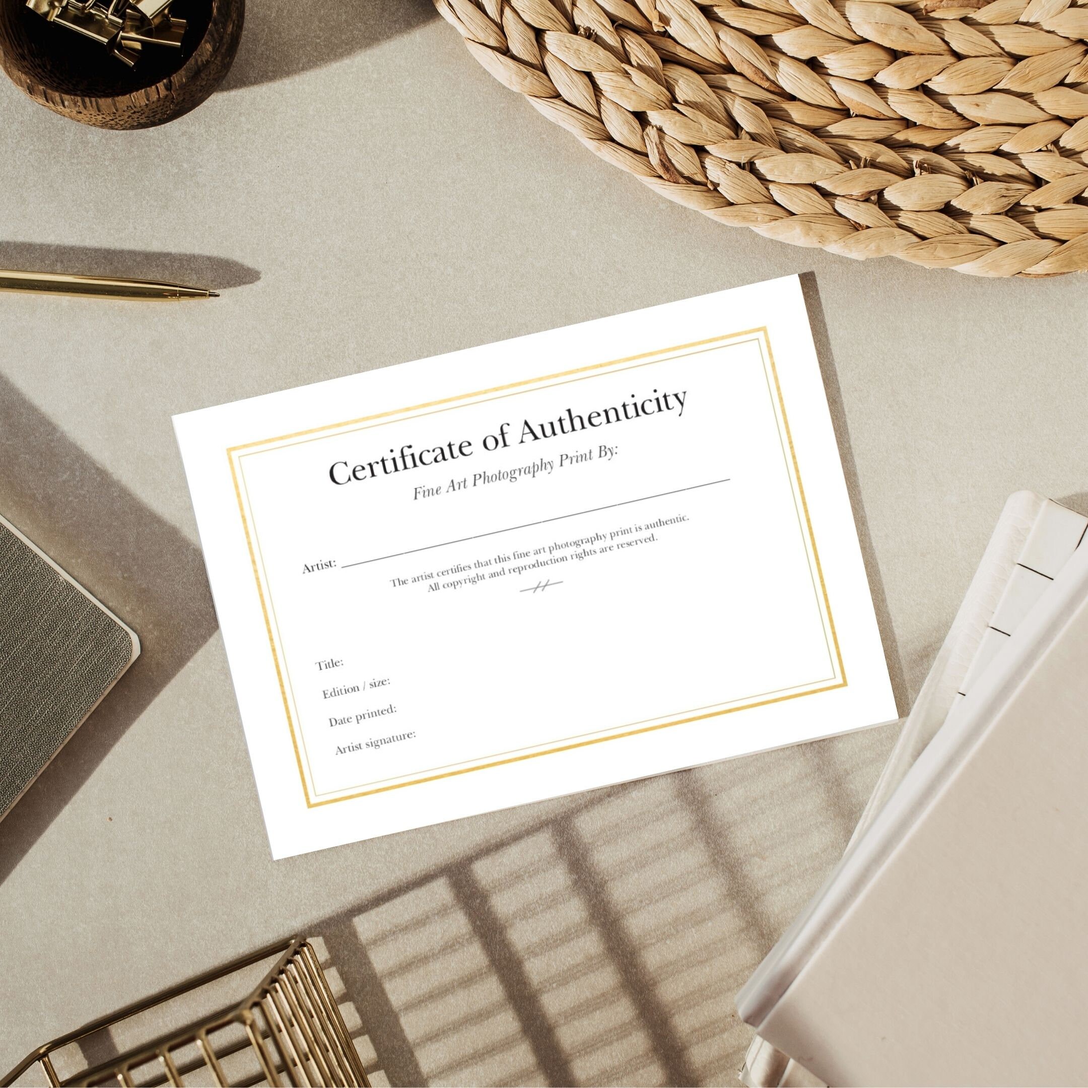 Certificate of Authenticity for Photography - Etsy