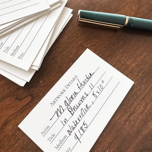 Artwork Labels for Art Shows and Exhibitions, Display Cards, Pack of 25 ...