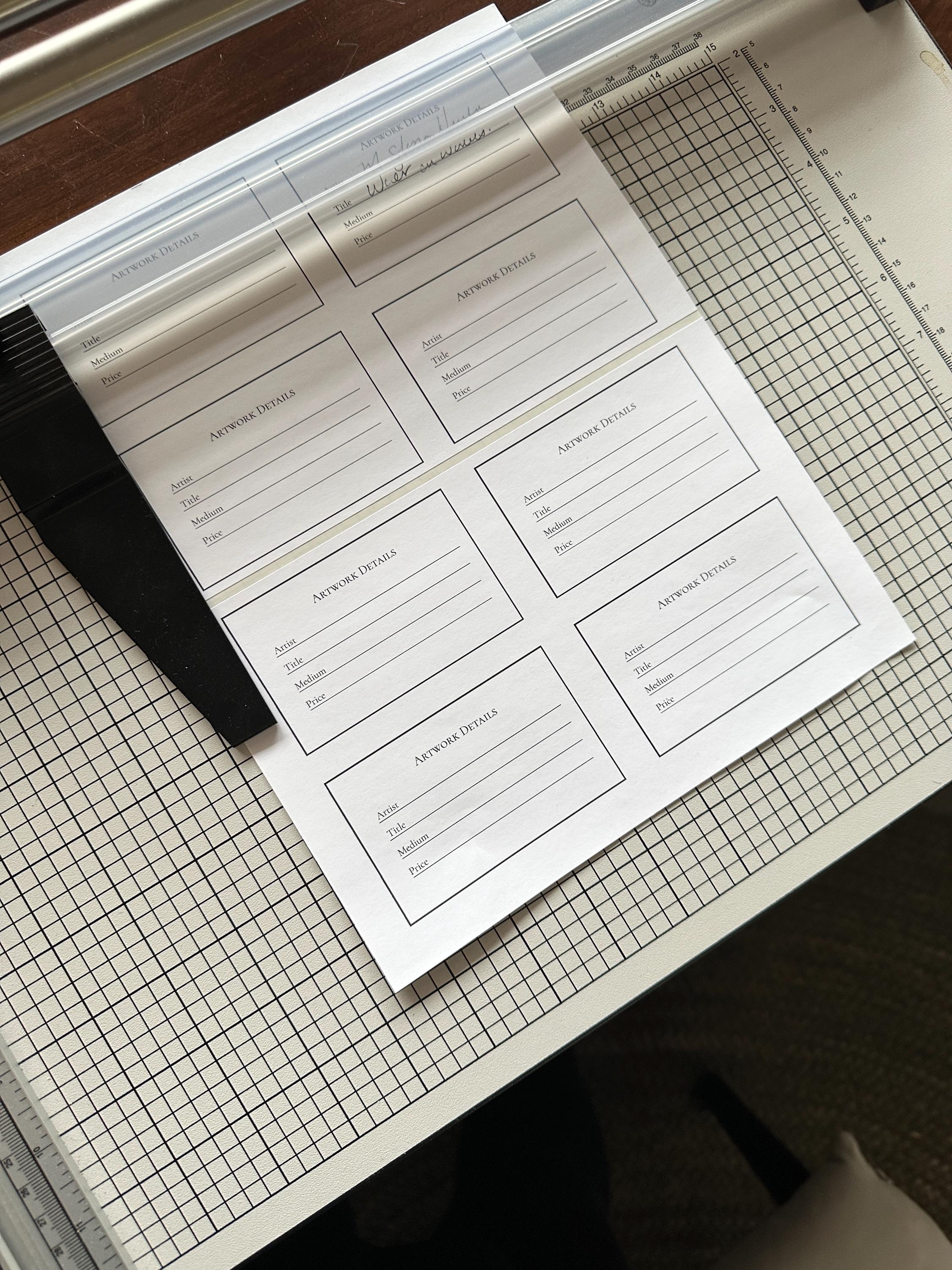 Printable Artwork Labels for Art Shows and Exhibitions, Instant ...