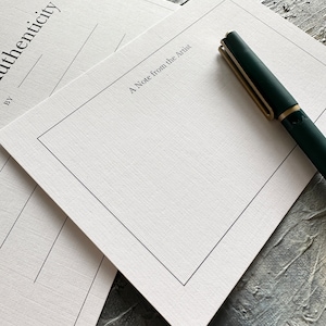 Elegant, Linen Artist Thank You Note Cards | Matches Linen Certificate ...