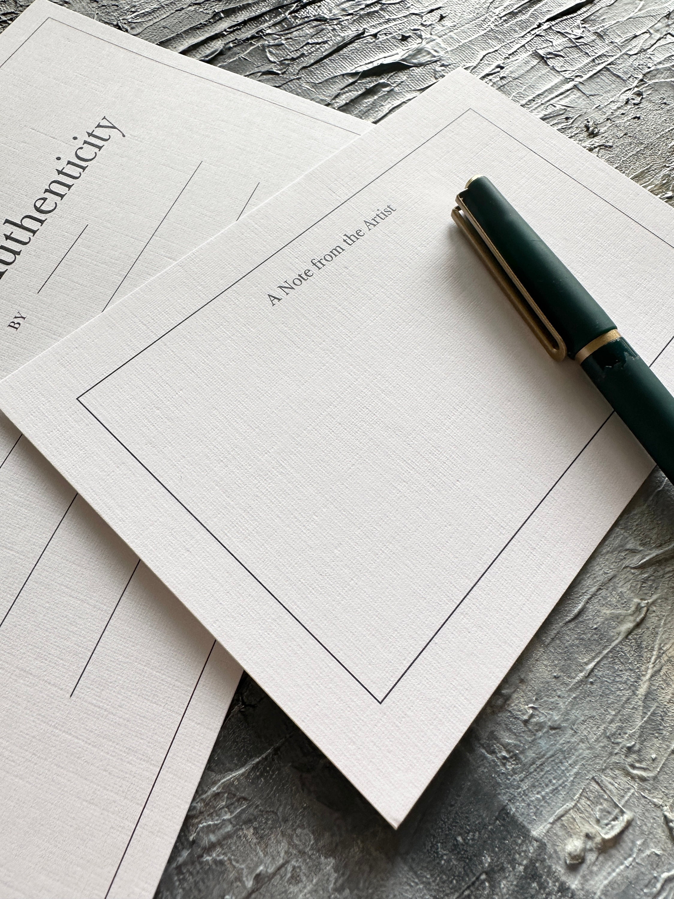 Elegant, Linen Artist Thank You Note Cards | Matches Linen Certificate ...