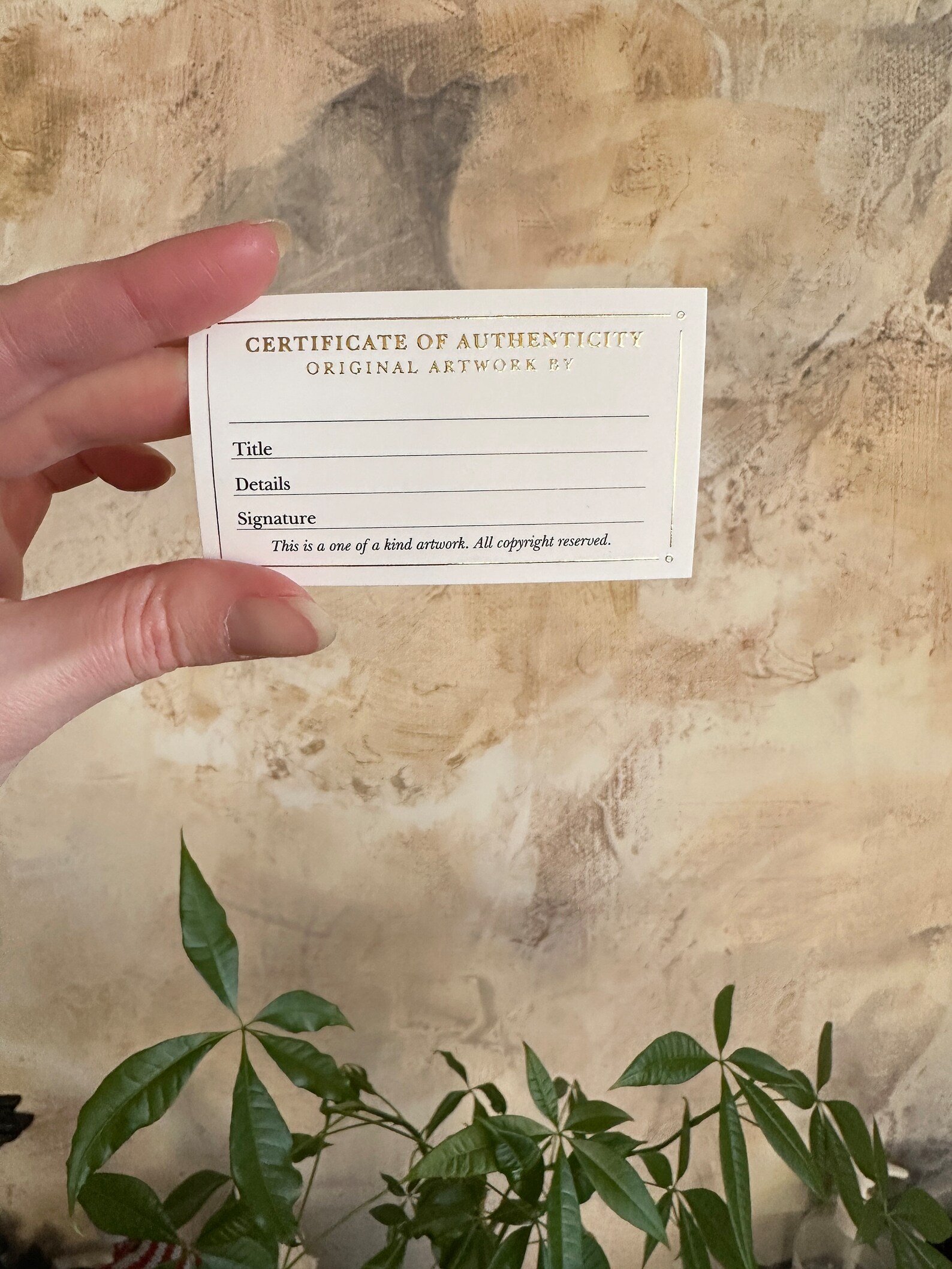Miniature, Gold Foil Certificate of Authenticity Cards for Art - Etsy