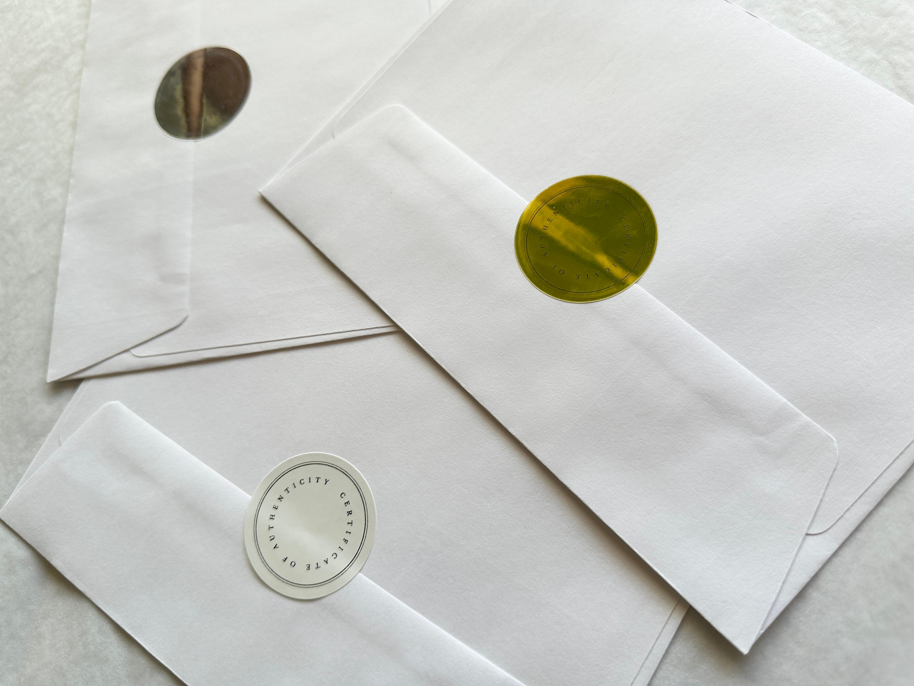 Certificate of Authenticity Envelope Seals | Gold, Silver, or White ...