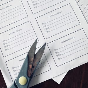 Printable Artwork Labels for Art Shows and Exhibitions, Instant ...