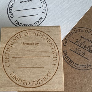 Certificate of Authenticity Stamp for Limited Edition Prints - Etsy