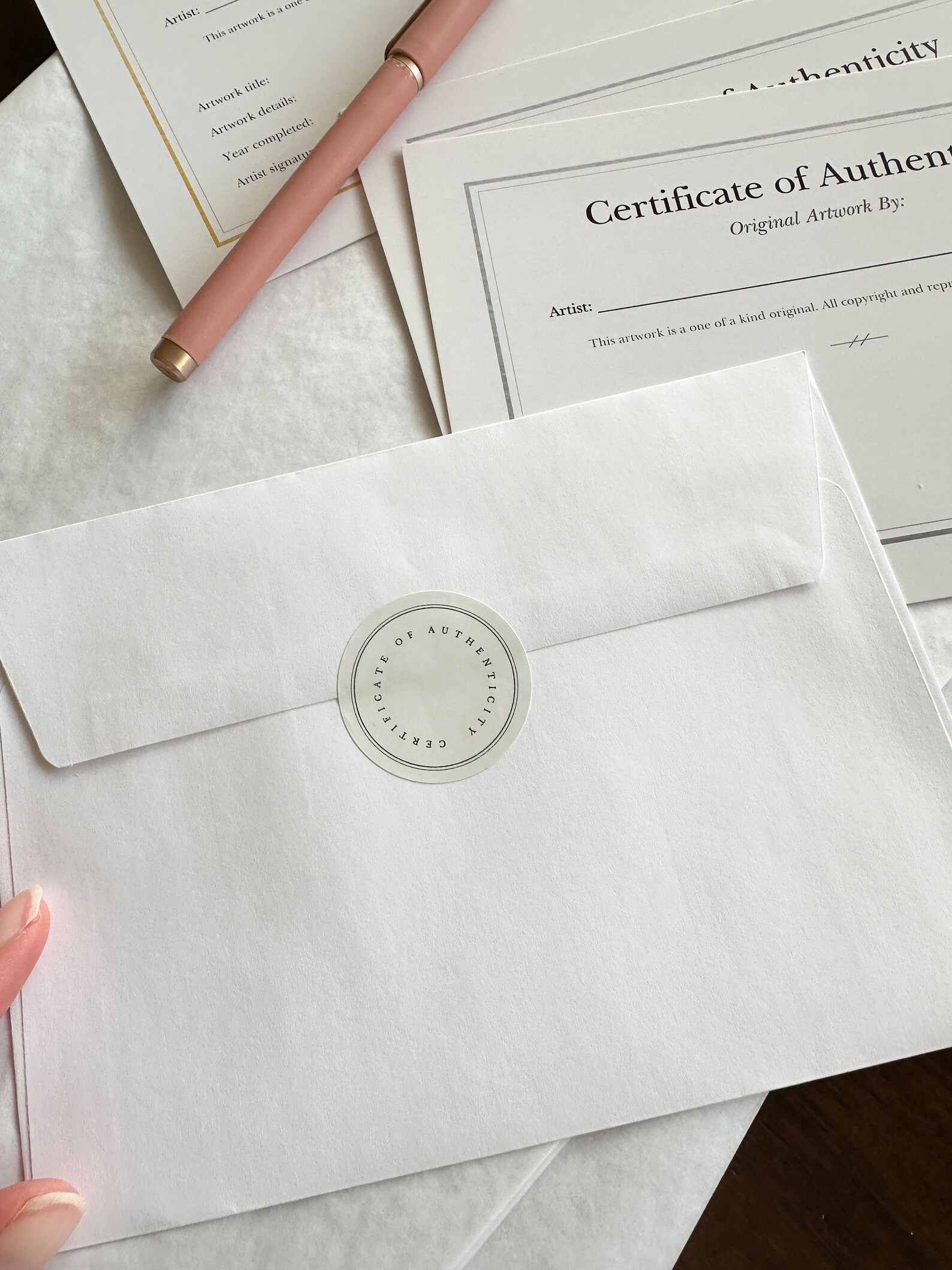 Certificate of Authenticity Envelope Seals | Gold, Silver, or White ...