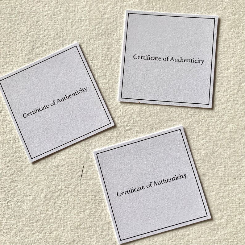 Miniature Fillable Certificate of Authenticity Cards for - Etsy