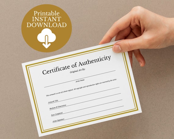 Free Printable Certificate Of Authenticity Templates