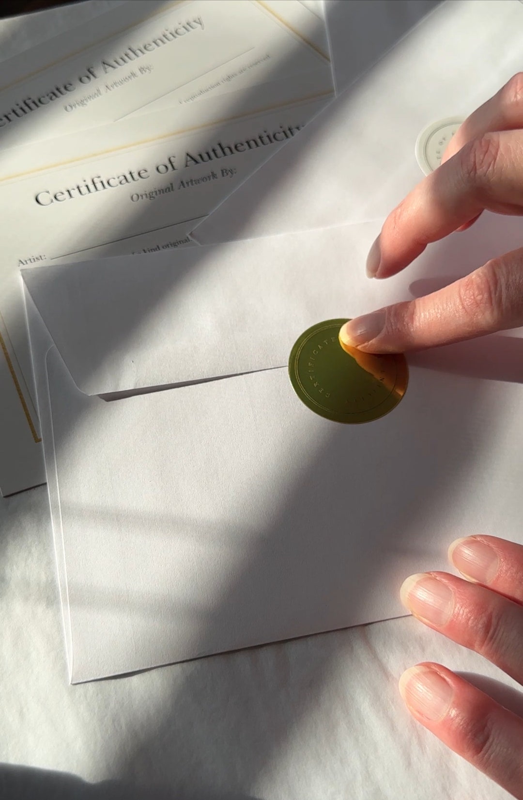 Gold Foil Certificate of Authenticity Stickers: Envelope Seals (sheet ...