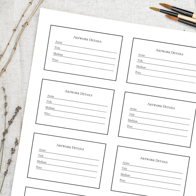 Museum Label Template - Etsy