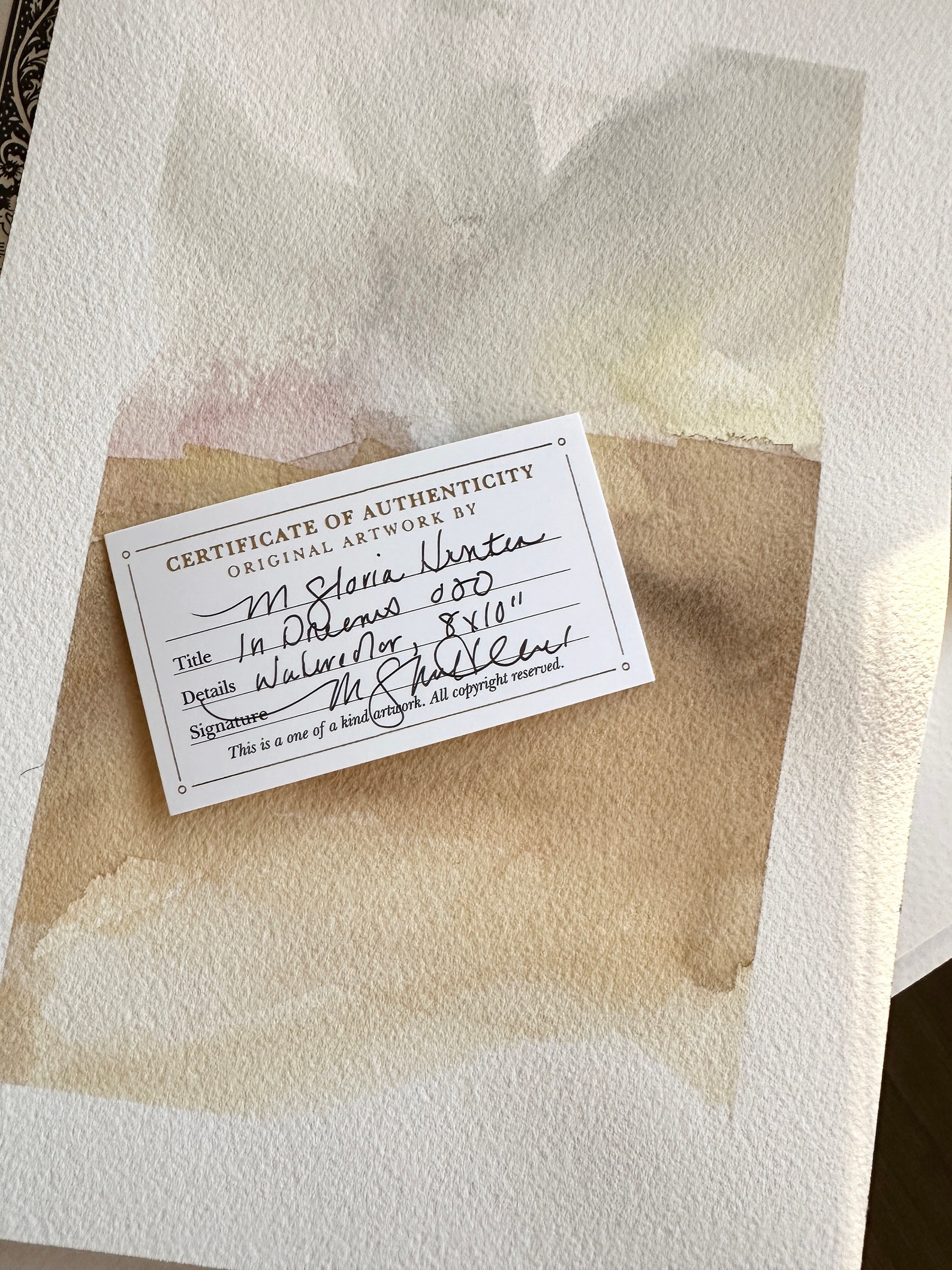 Miniature, Gold Foil Certificate of Authenticity Cards for Art - Etsy