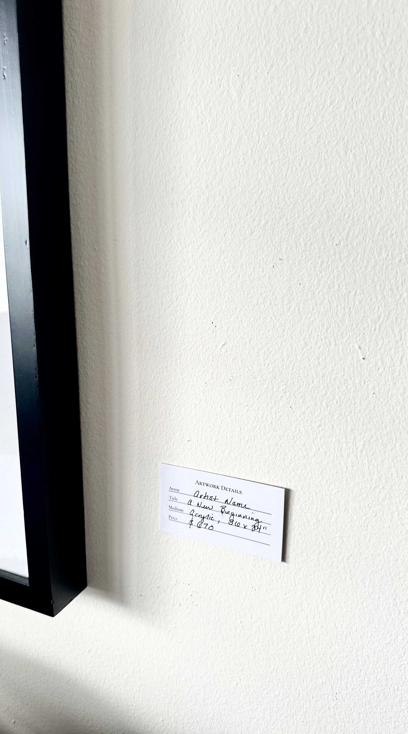 Artwork Labels for Art Shows and Exhibitions, Display Cards, Pack of 25 ...