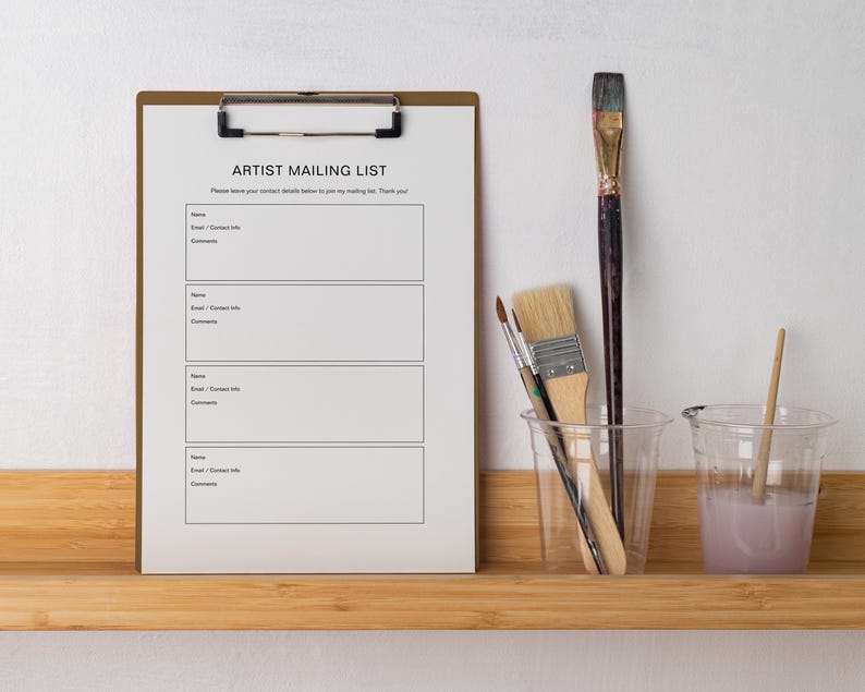 Printable Join Mailing List Template for Art Shows and Exhibitions ...