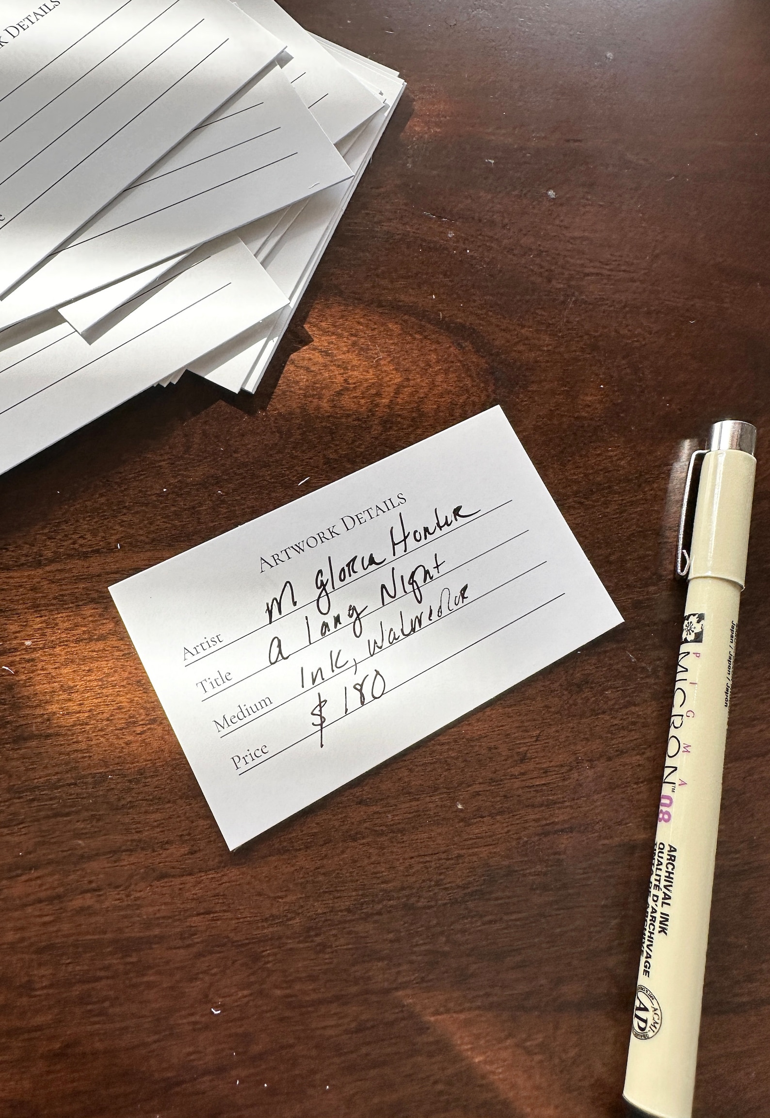 Artwork Labels for Art Shows and Exhibitions, Display Cards, Pack of 25 ...