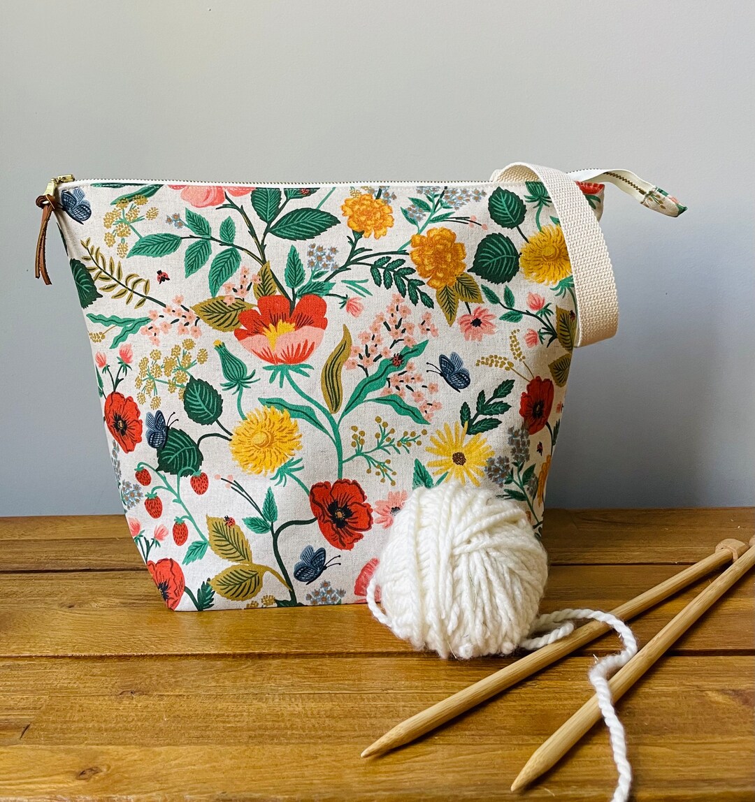 NEW! XL Knitting Project Bag, Knitting and Crochet Bag, Yarn Bag With ...