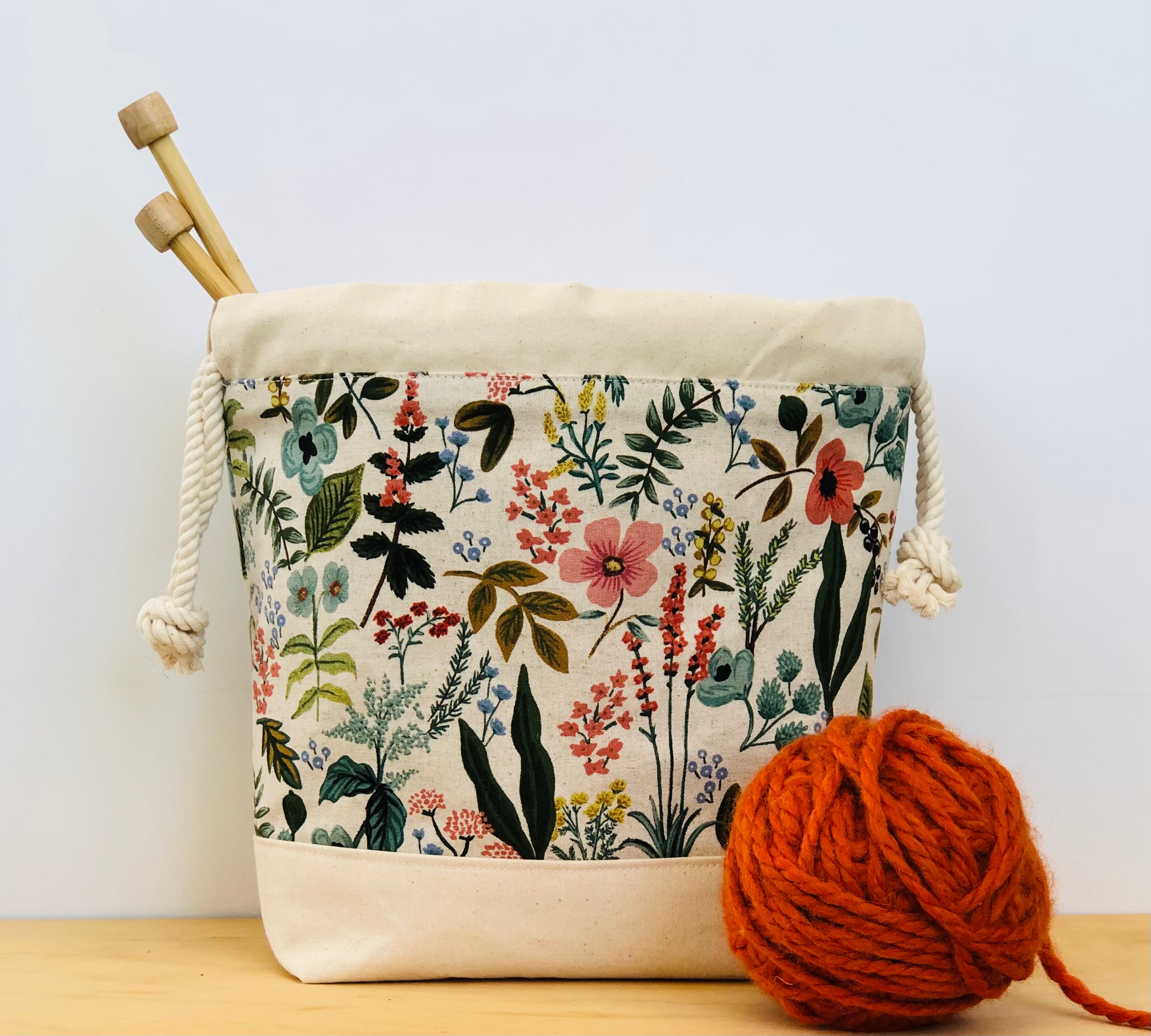 Rifle Paper Co. Floral Craft Project Bag: Knitting Crochet Storage - Etsy