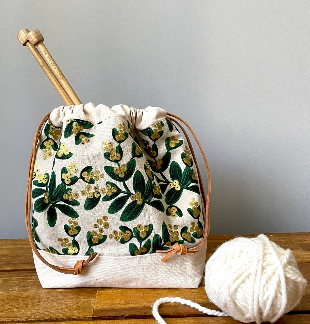 Craft Project Bag, Knitting Bag, Crochet Bag, Rifle Paper Co Yarn Bag ...