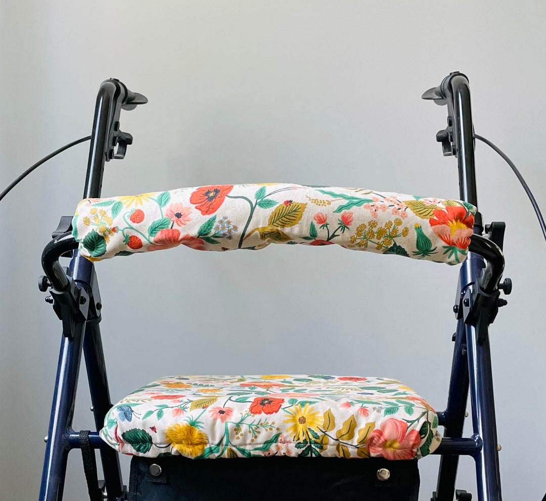 Rollator Walker Seat Cover and Back Rest Bar Cover in Rifle Paper Co ...