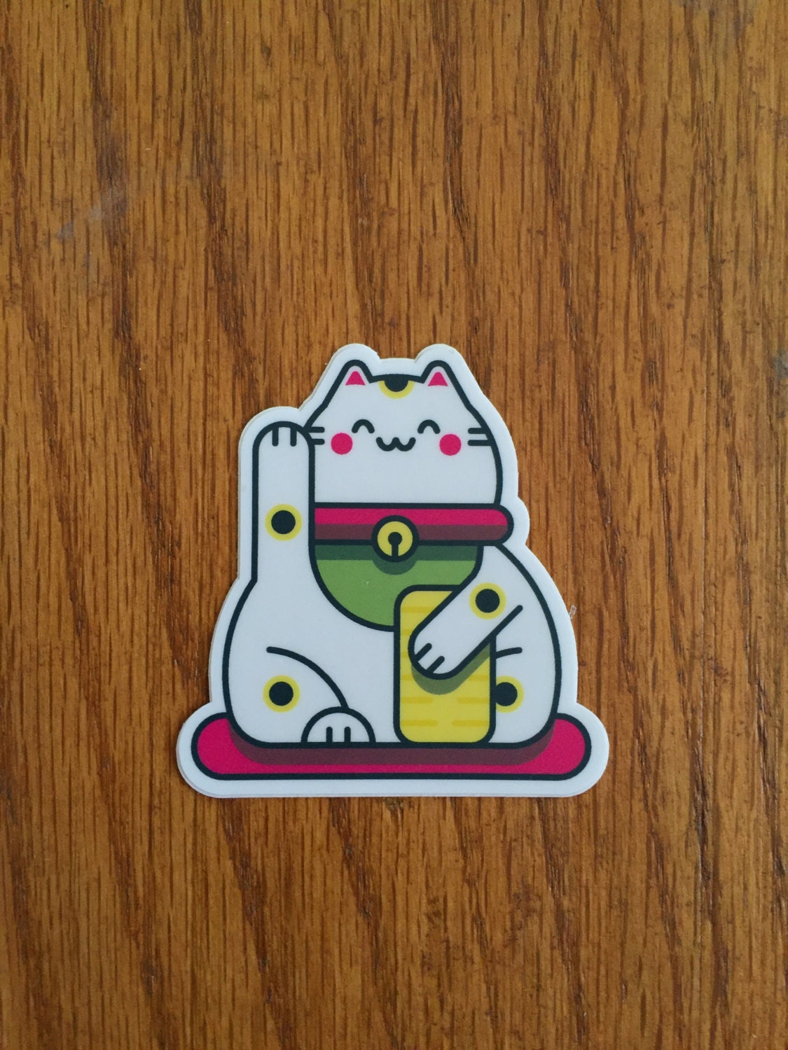 Cute Lucky Cat Sticker | Maneki-neko | Welcoming Cat Sticker | Happy ...