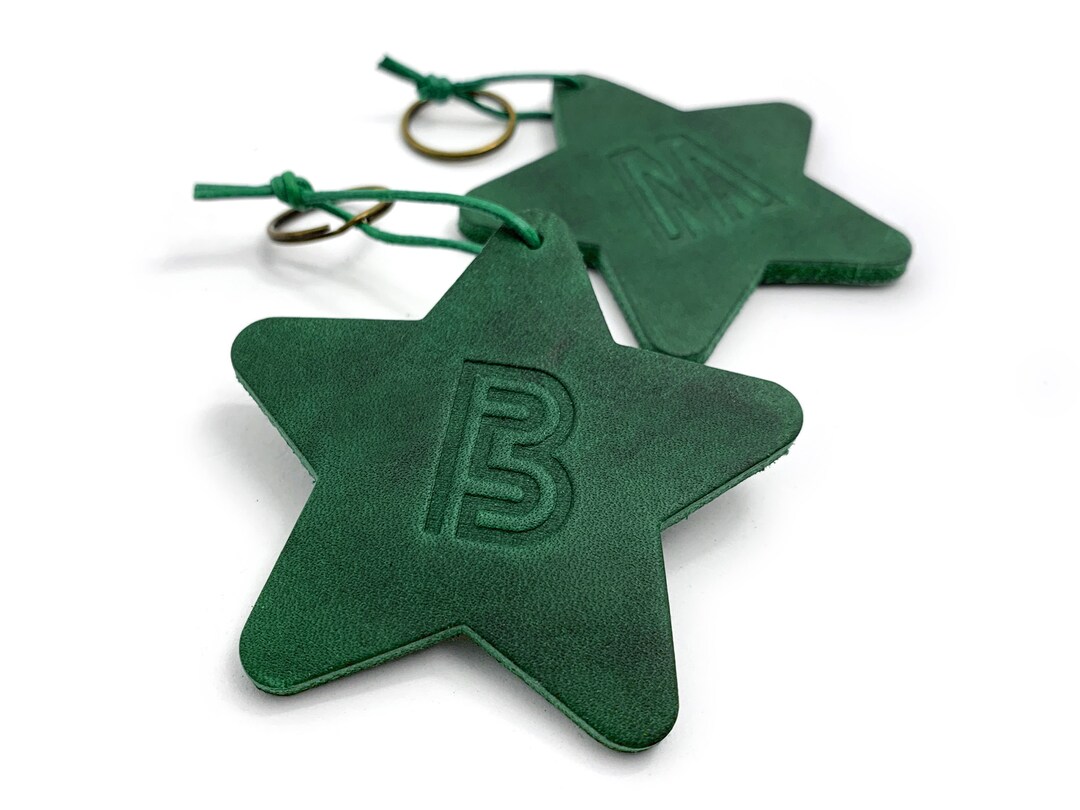 Personalized Leather Key Fob »star« | Handmade Keychain With Individual ...