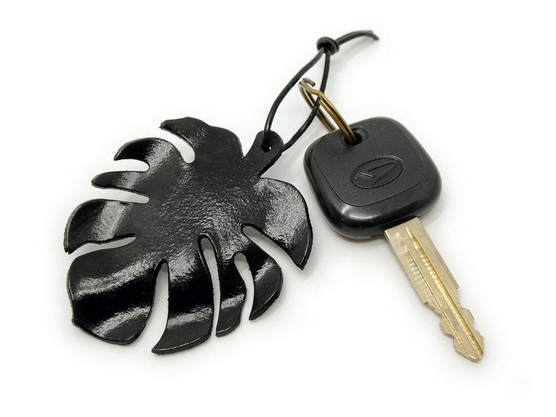 Monstera Leaf Key Fob Tropical Leaves Leather Keychain - Etsy