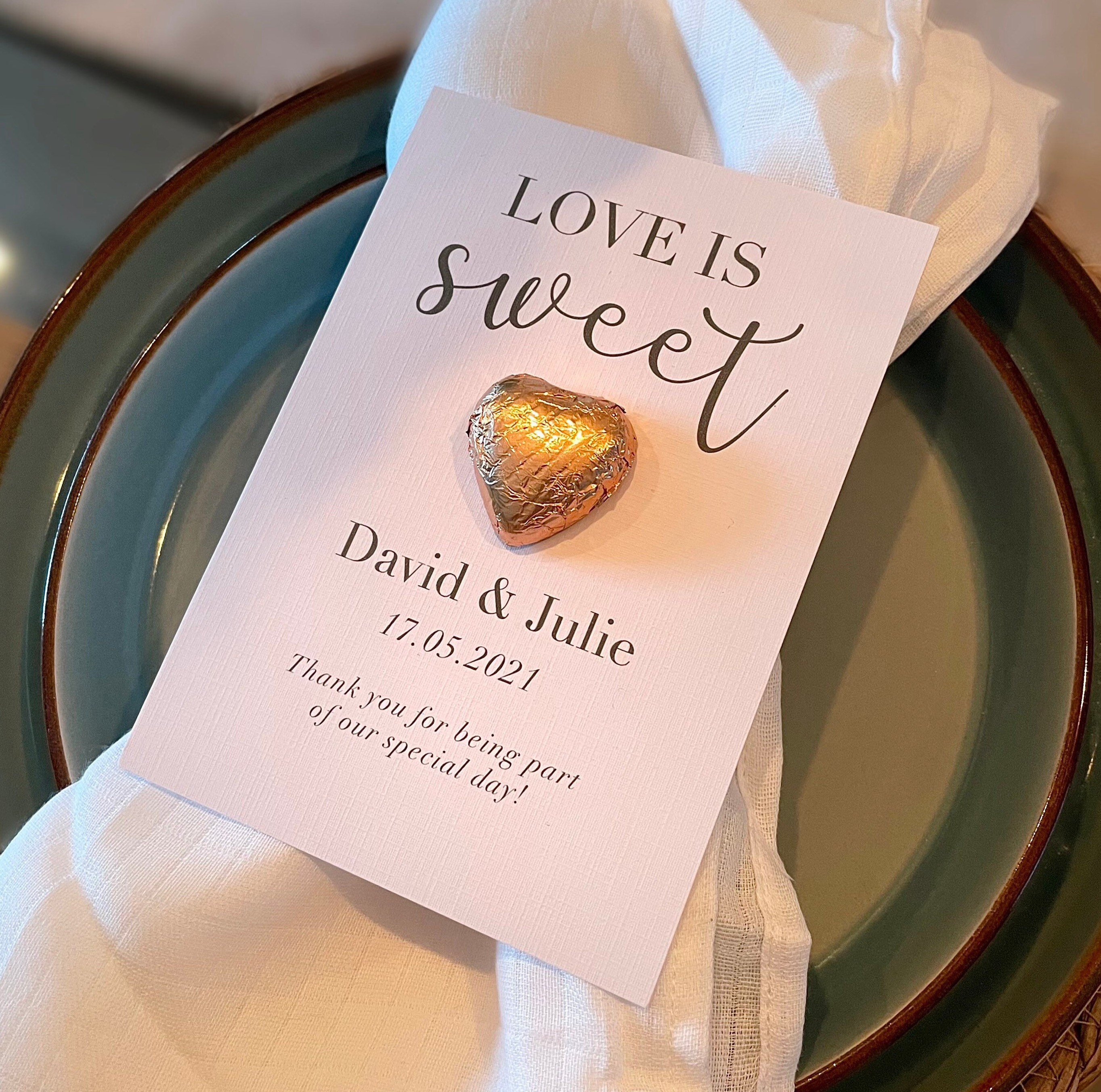 Chocolate Heart Wedding Favours Love is Sweet Table - Etsy